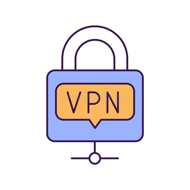Vpn Lock Outline with Colors Fill Vector Icon that Can Easily Edit or ...