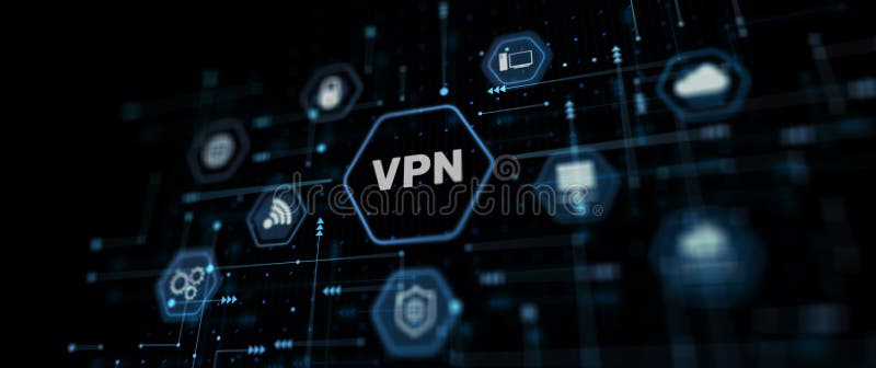 VPN Network Security Internet Privacy Encryption Concept. Abstract ...