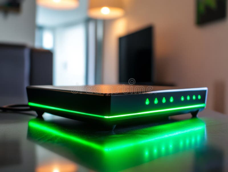 VPN Router with Green Light Stock Image - Image of online, security ...