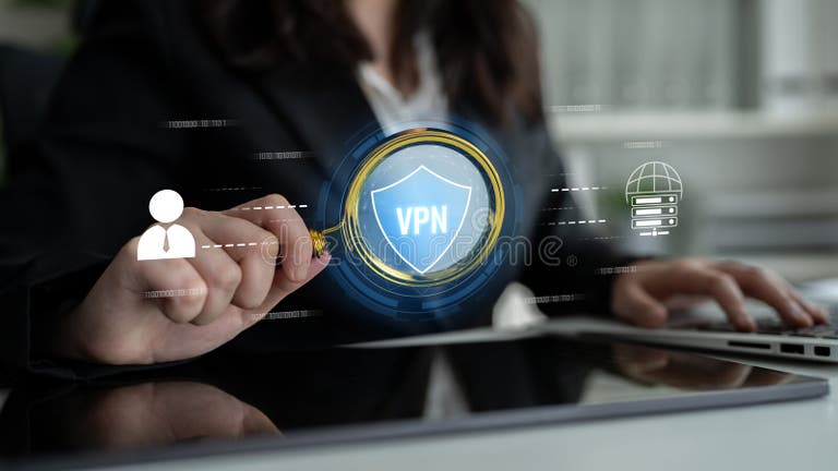 VPN Security and Encrypted Private Network Access Latch Stock Illustration - Illustration of ...