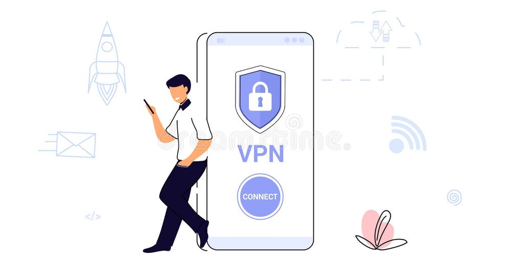 VPN Service Concept Virtual Private Network App for Secure Connection ...
