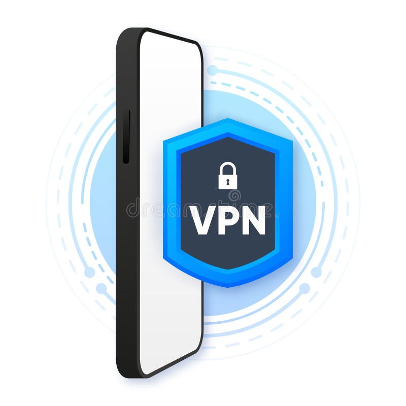VPN Service. Phone with Secure VPN Connection Concept. Cyber Security ...