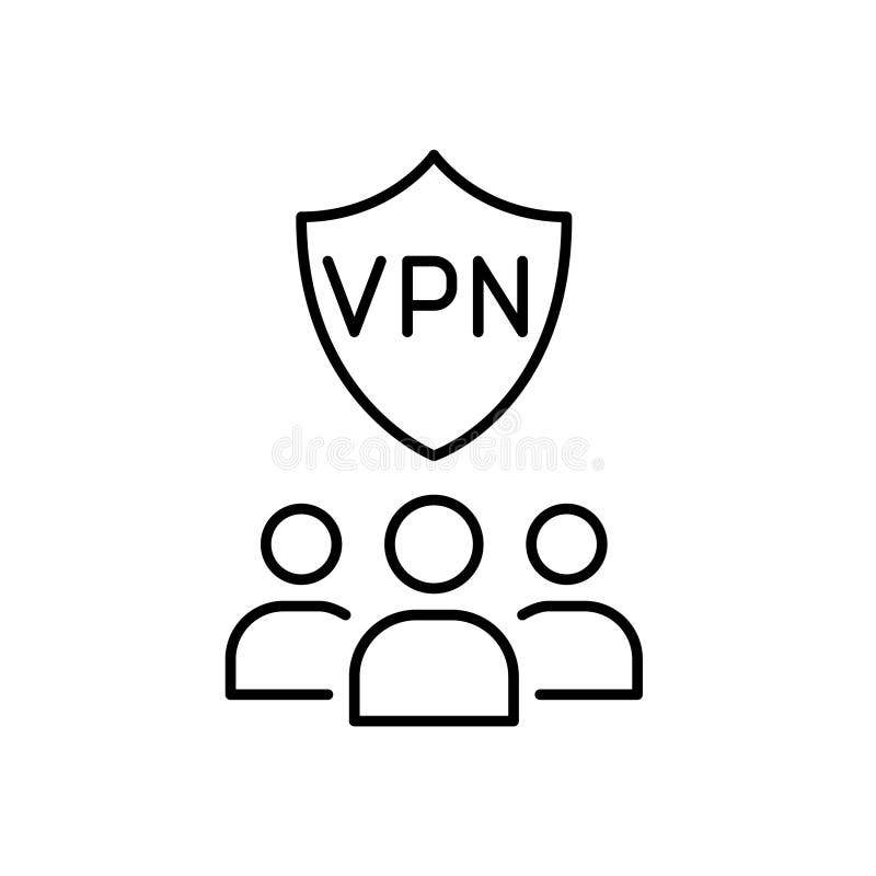 VPN Shield and Group of Users. Shared Online Protection, Secure Network ...