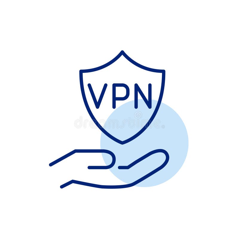 VPN Shield in Hand. Online Protection, Safe and Private Presence. Pixel ...