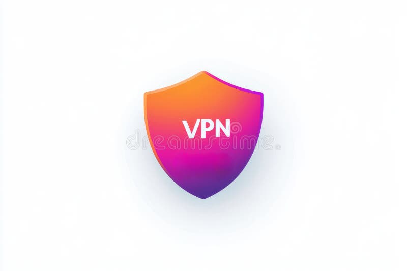 VPN Shield Icon on a Blue Background. Represents Cybersecurity and ...