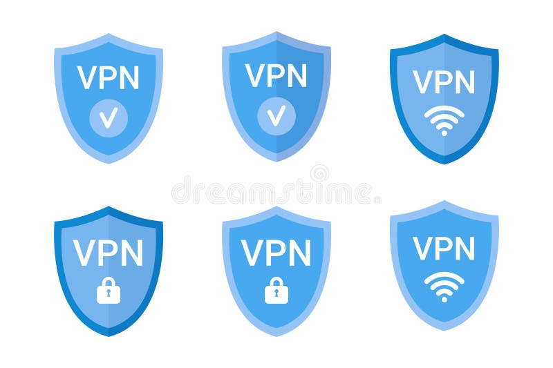 VPN Shield Icon Concept Set. Sign Vector Vpn Wifi Element Stock Vector ...