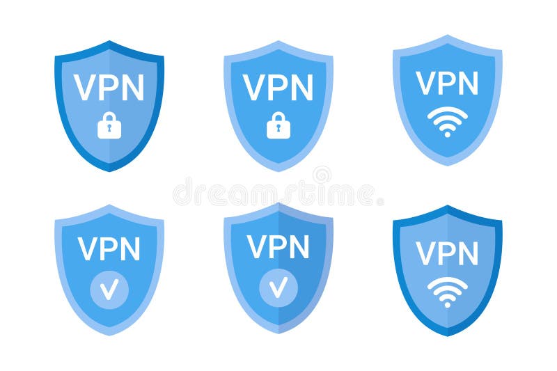 VPN Shield Icon Concept Set. Sign Vector Vpn Wifi Element Stock Vector ...