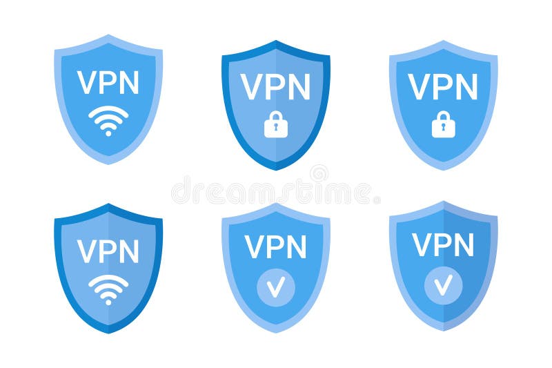 VPN Shield Icon Concept Set. Sign Vector Vpn Wifi Element Stock ...