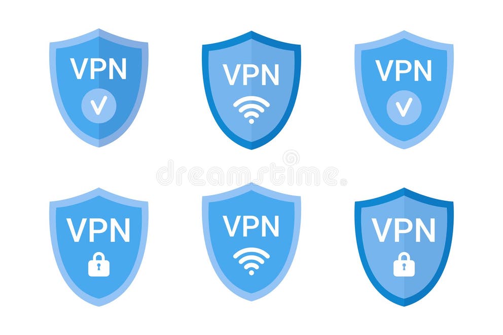 VPN Shield Icon Concept Set. Sign Vector Vpn Wifi Element Stock ...