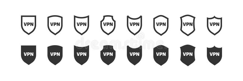 VPN Shield. Virtual Private Network Icon Set Stock Vector ...