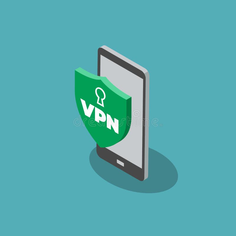 VPN for Smartphone Symbol, Isolated on Blue Background Stock Vector ...