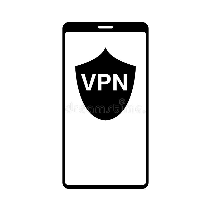 VPN Vector Icon on Smartphone . Virtual Private Network. Shield with ...