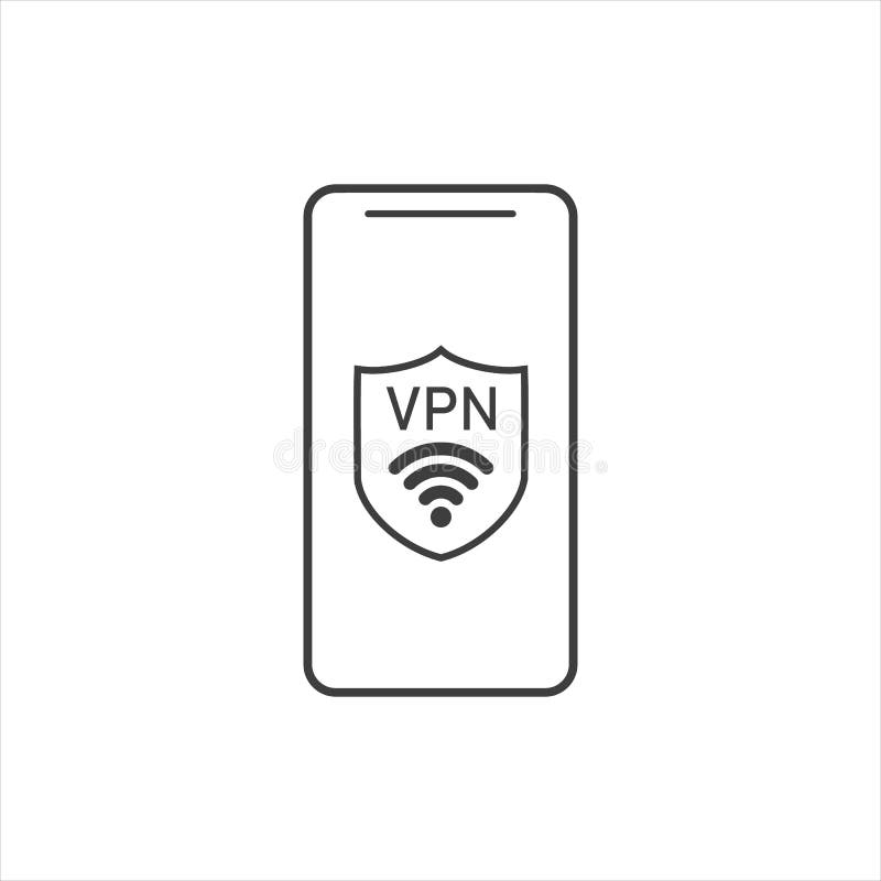 VPN - Virtual Private Network Icon. Simple Shield with Wi-fi Symbol ...