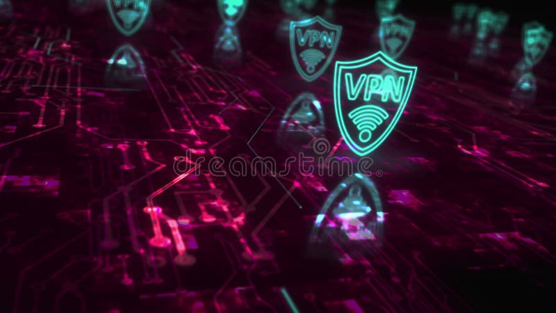 VPN Virtual Private Network Symbols Loop Cyber Concept Stock Video ...