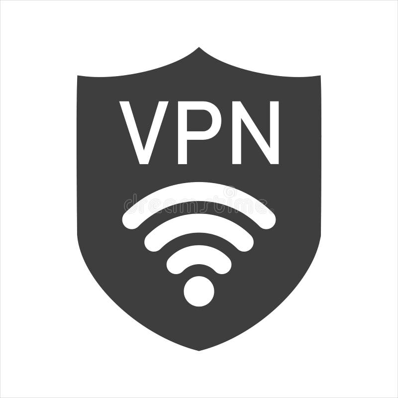 VPN - Virtual Private Network Icon. Simple Shield with Wi-fi Symbol ...