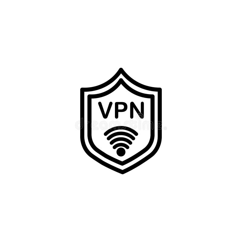 VPN - Virtual Private Network Icon. Simple Shield with Wi-fi Symbol ...