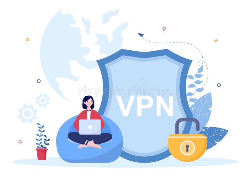 VPN or Virtual Private Network Service Cartoon Vector Illustration To ...