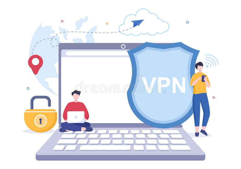 VPN or Virtual Private Network Service Cartoon Vector Illustration To ...