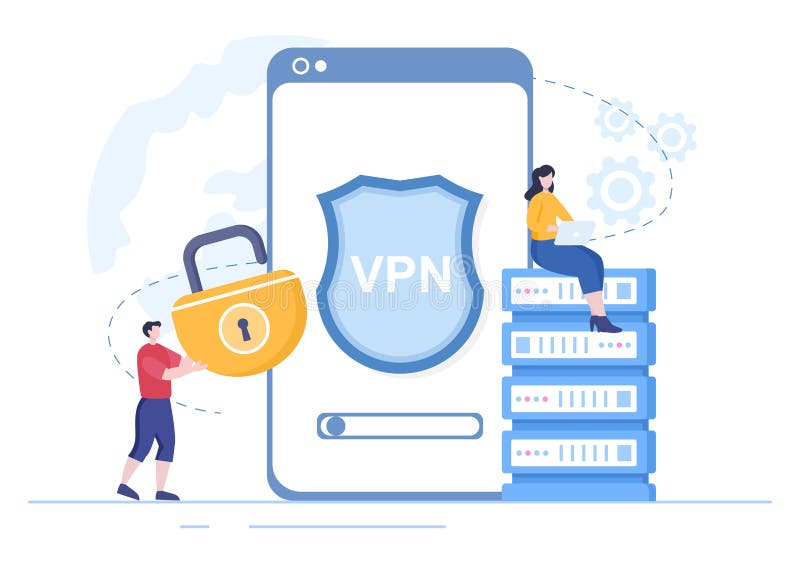 VPN or Virtual Private Network Service Cartoon Vector Illustration To ...