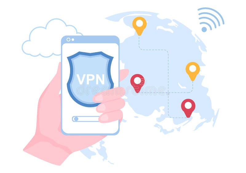 VPN or Virtual Private Network Service Cartoon Vector Illustration To ...