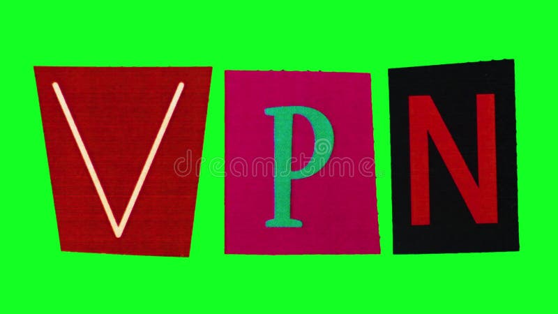 VPN Word Made in Upper Case Letters Printed on Single Colorful Sheets ...