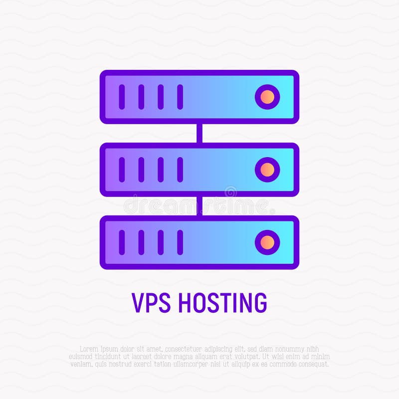 VPS Hosting Thin Line Icon. Modern Vector Illustration of Data Storage ...