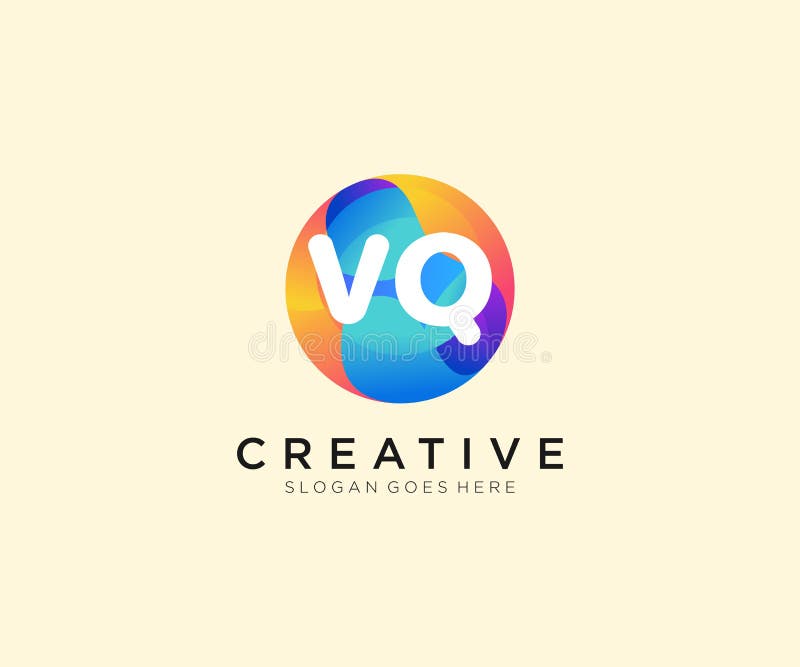 VQ Initial Logo with Colorful Circle Template Vector Stock Vector ...