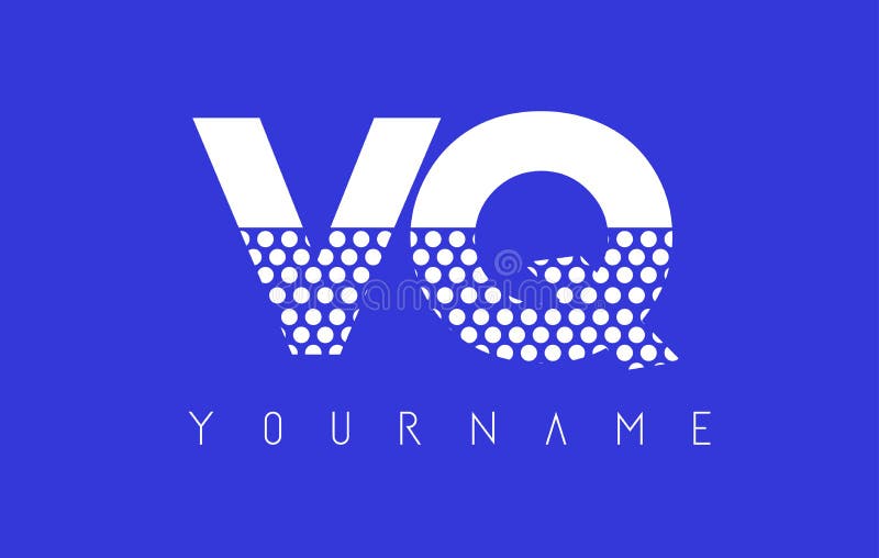 VQ V Q Dotted Letter Logo Design with Blue Background. Stock Vector ...