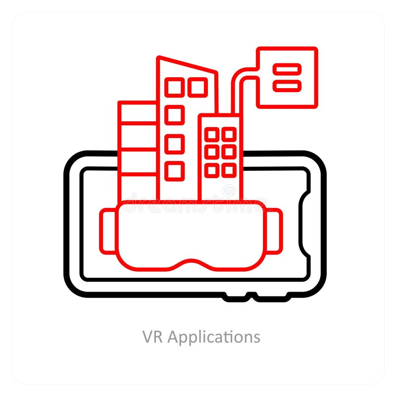 VR Applications and Virtual Reality Icon Concept Stock Illustration ...