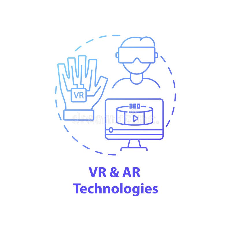 VR and AR Technologies Concept Icon Stock Illustration - Illustration ...