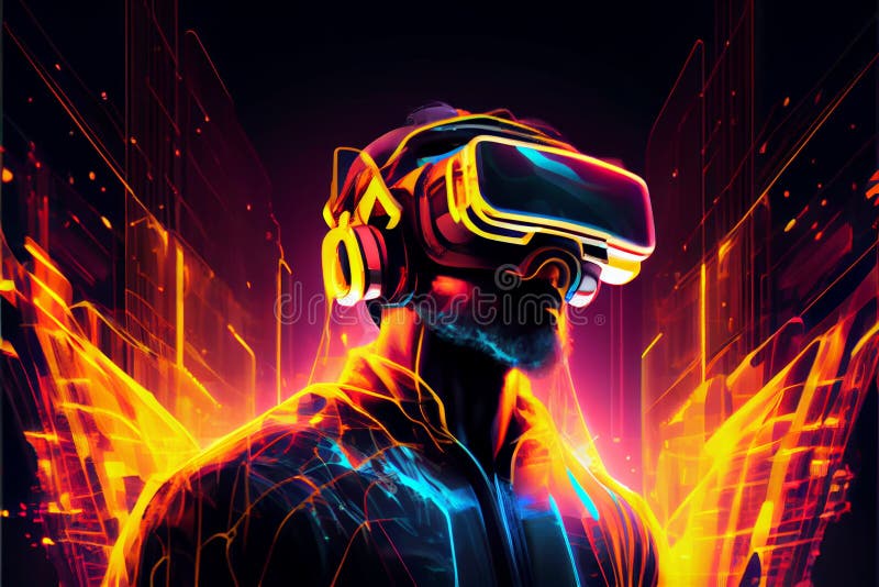 VR and AR Technology Futuristic Concept. Virtual Reality Stock ...