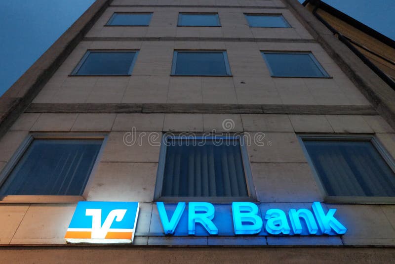 VR Bank at night editorial photography. Image of banking - 58133677