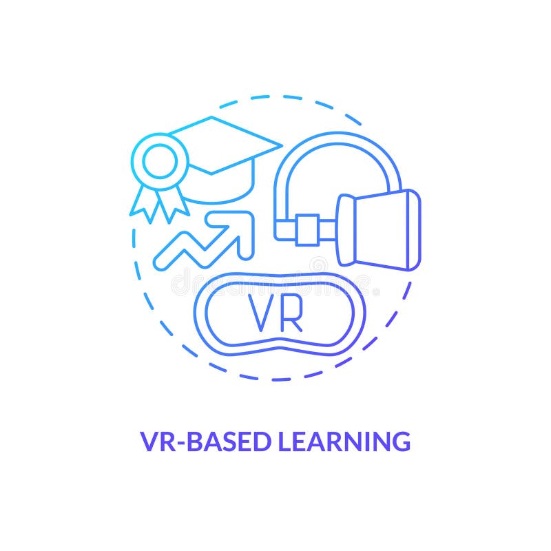 VR Based Learning Blue Gradient Concept Icon Stock Illustration ...