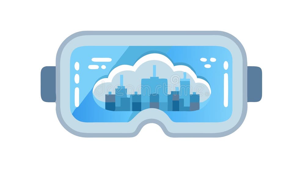 VR Cloud Computing Icon with a Cloud Symbol Inside a Headset. Vector Design Generative AI Stock ...