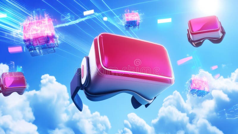 VR in the Cloud stock illustration. Illustration of software - 368504798