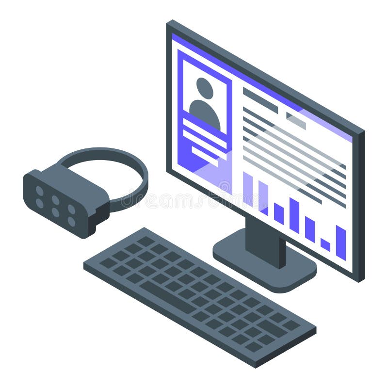 Vr Computer Icon Isometric Vector. Game Technology Stock Illustration ...