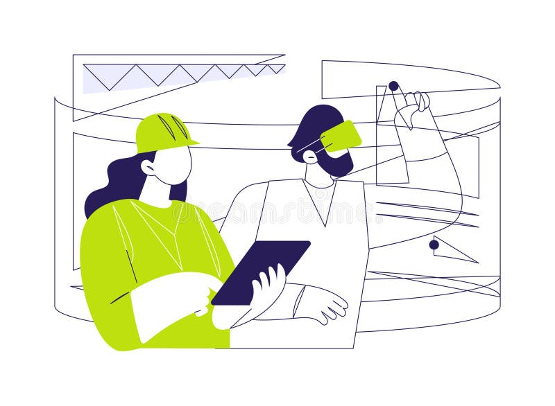 VR in Construction Abstract Concept Vector Illustration. Stock Vector ...