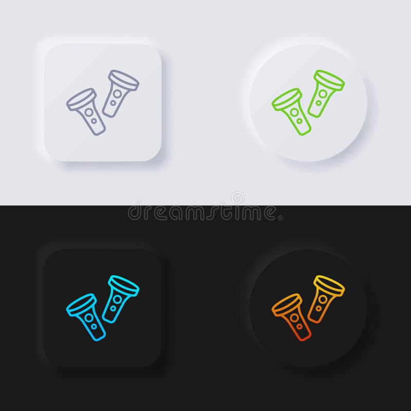 VR Controller Icon Set, Multicolor Neumorphism Button Soft UI Design ...