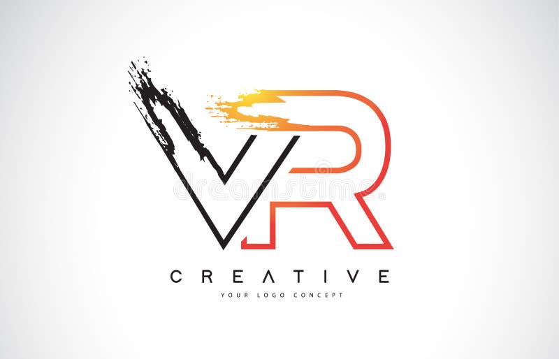 VR Creative Modern Logo Design with Orange and Black Colors. Mon Stock ...