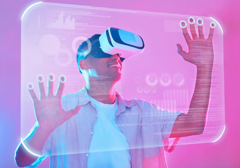 Vr 3d Futuristic And Man In Metaverse Exploring A Cyber World Digital Transformation Virtual