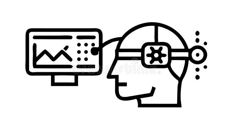 VR Data Analysis, Human Mind with Virtual Reality Headset, Immersive Insights, Vector Design ...