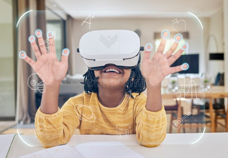 Vr, Education and Child in Headset Elearning in Virtual Class in ...