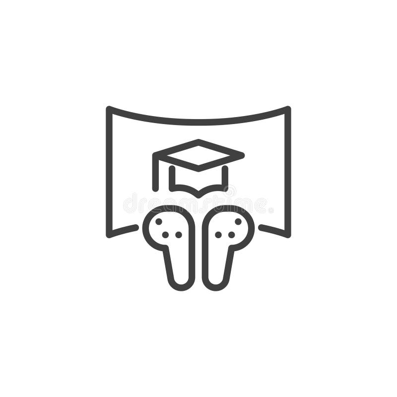 VR Education Tools Line Icon Stock Vector - Illustration of reality ...