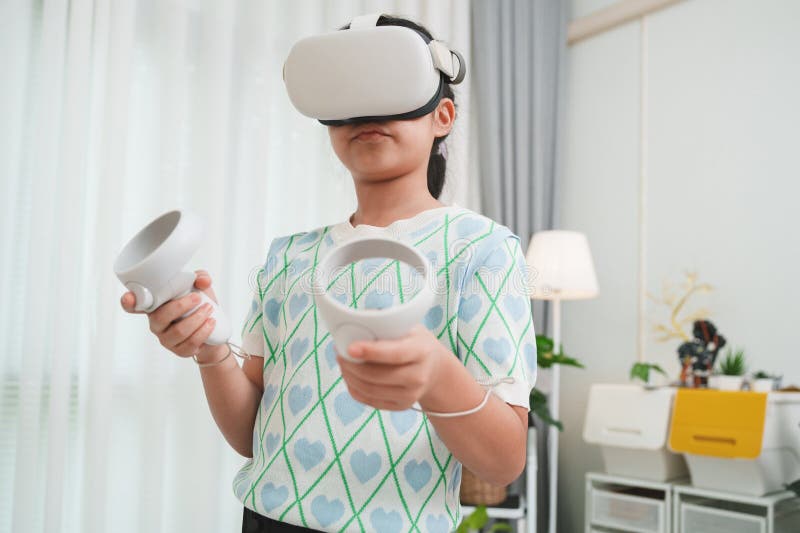 VR for Edutainment. Child Learning through Interactive Gaming and Simulation. Stock Photo ...
