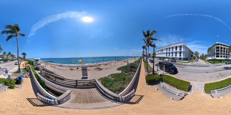 360 VR Equirectangular Photo of Beach Access on Palm Beach FL Editorial ...