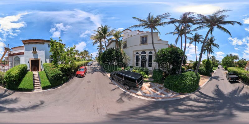 360 VR Equirectangular Photo of Luxury Mansions in Palm Beach Editorial ...