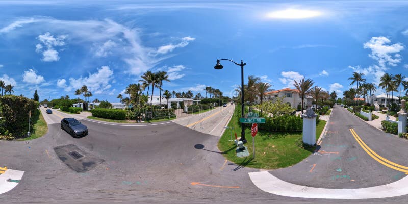 360 VR Equirectangular Photo of Luxury Mansions in Palm Beach Editorial ...
