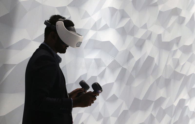 VR Experience at Vive Htc Booth in MWC 2019 Side View Editorial Photo ...