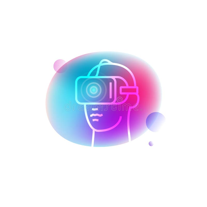 VR gadget neon icon stock vector. Illustration of blue - 114760031