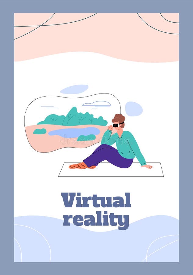 VR Game and Augmented Reality Simulation Application, Flat Vector ...